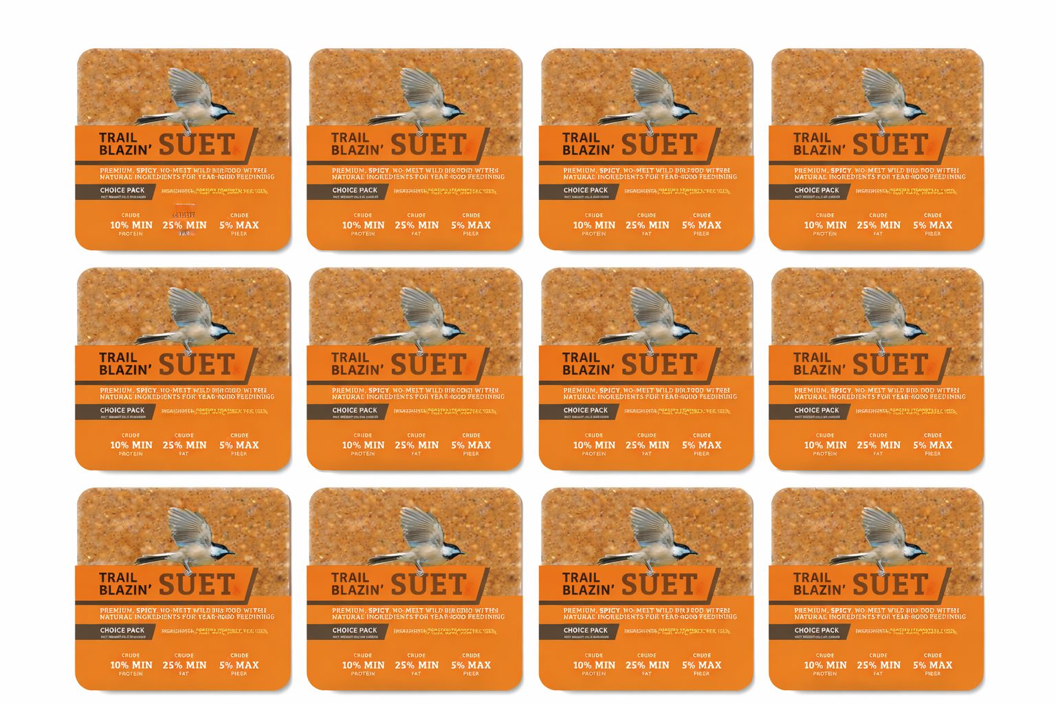 Hot Red Pepper No Melt Suet - 12 Pack – Backyard Nature Products