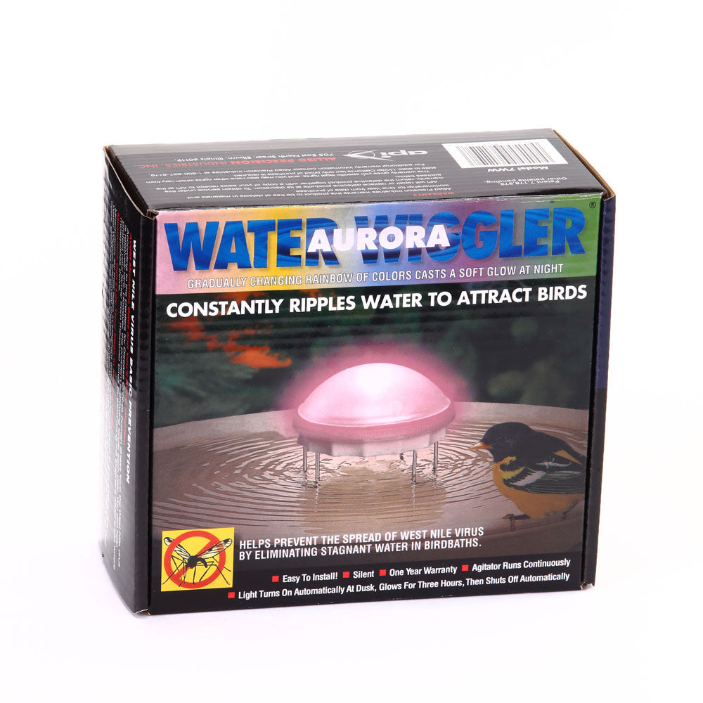 Water Wiggler Bird Bath Water Agitator, Includes Rainbow Night Light ...